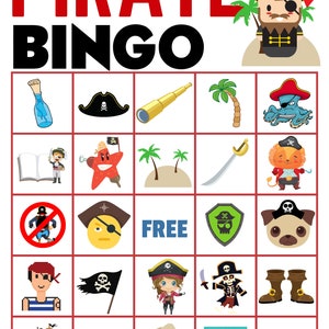 30 Pirate Bingo Birthday Game | Pirate Classroom Game - Etsy