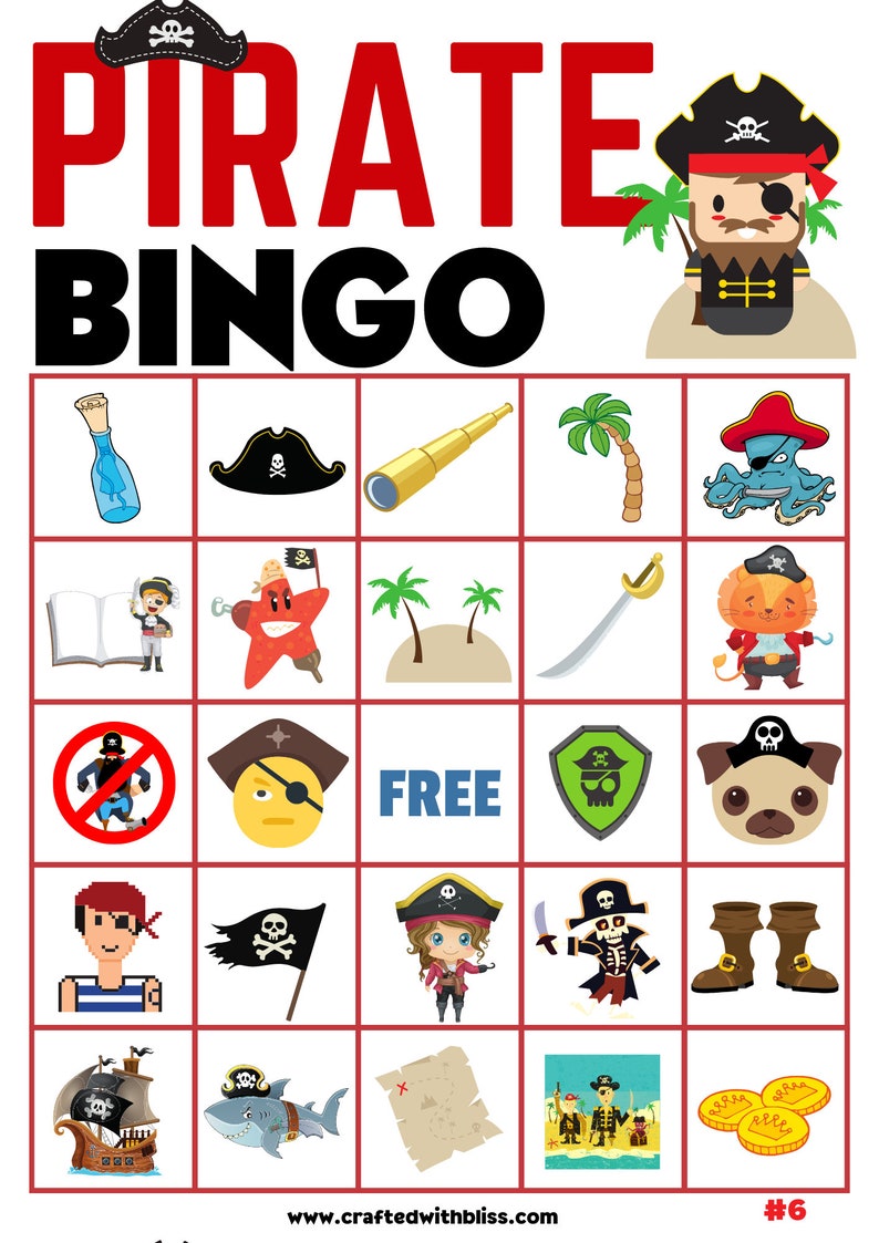 30 Pirate Bingo Birthday Game | Pirate Classroom Game - Etsy