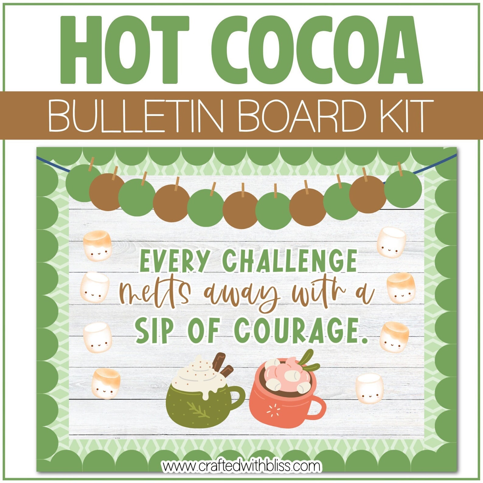 Winter Hot Cocoa Bulletin Board Kit - Etsy
