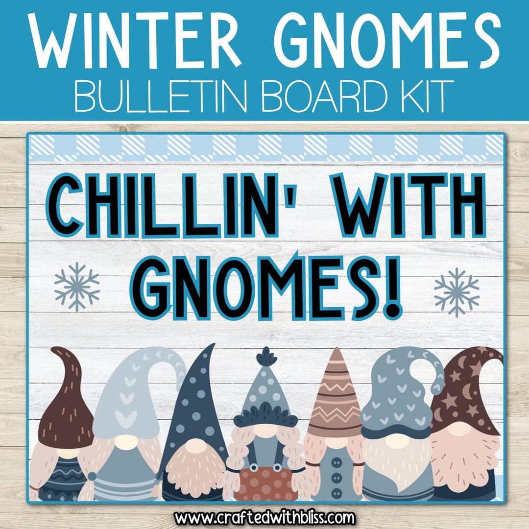 Hello Winter Gnomes Bulletin Board Kit Door Classroom Decor January ...