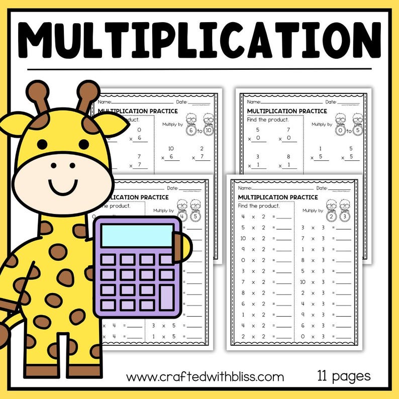 Math Multiplication Facts First-third Grade Practice Pages | Homework ...
