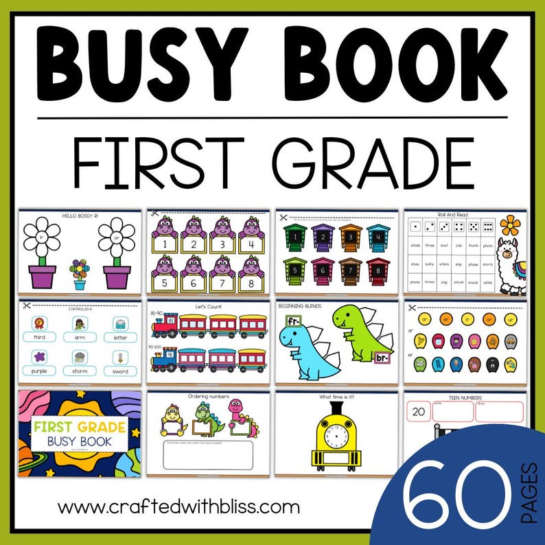 First Grade Busy Book Printable - Etsy