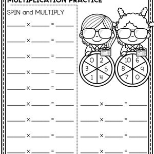 Math Multiplication Facts First-third Grade Practice Pages | Homework ...