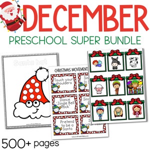 December Preschool Super Bundle, Christmas Kindergarten Activities ...