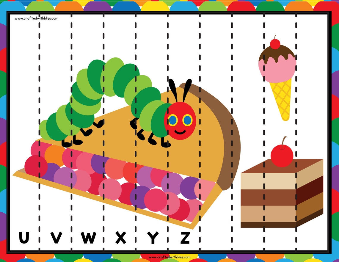 Hungry Caterpillar Alphabet and Number Order Puzzle math and - Etsy