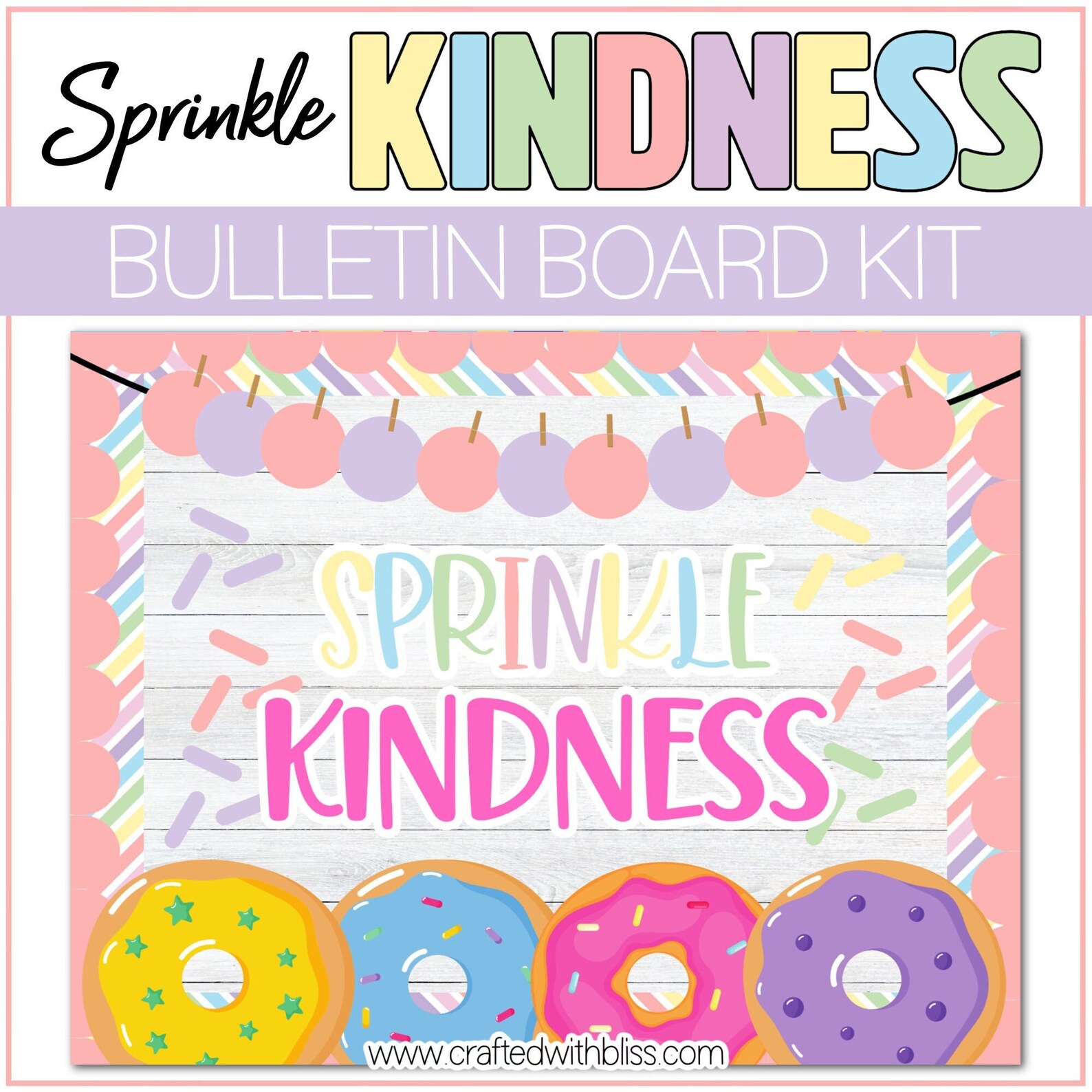 Sprinkle Kindness Bulletin Board Kit Door Classroom Decor Back to ...