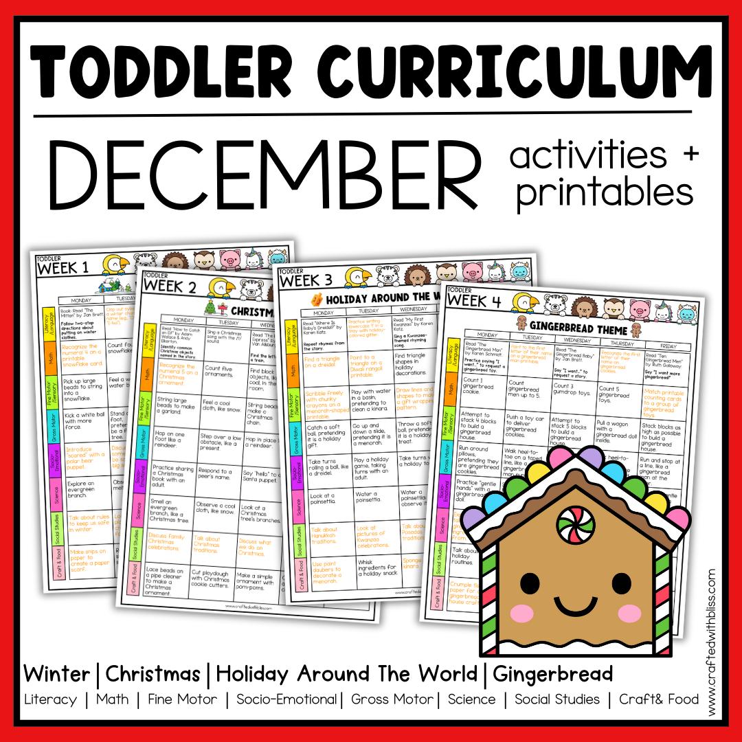 December Toddler Curriculum Activities and Printable 2-3 Yo Homeschool ...