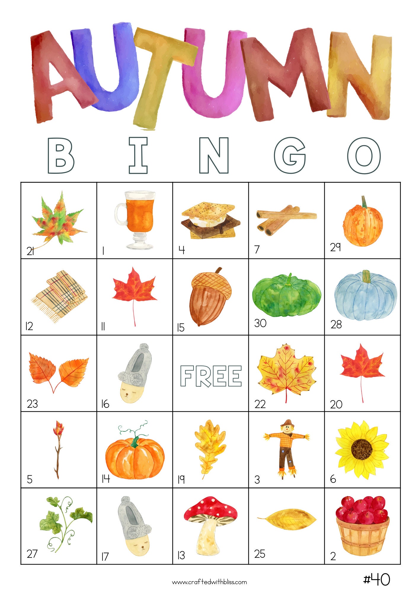 50 Bingo de Otoño Imprimible Bingo de Acción de Amigos Juego - Etsy España