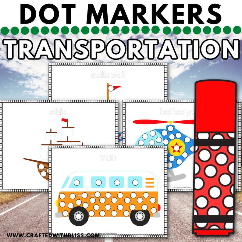 Transportation Dot Marker Printable - Etsy