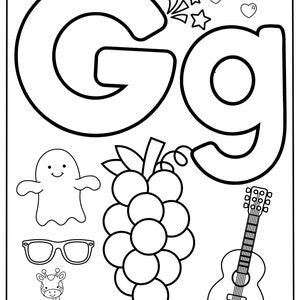 26 Pages Alphabet Coloring Book Printable for Kids, Alphabet Coloring ...