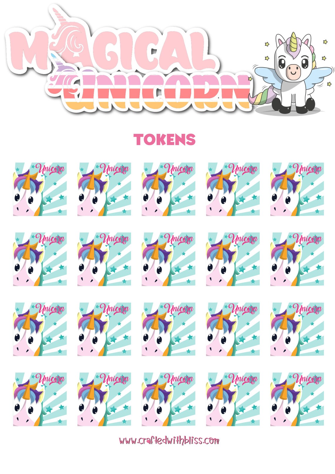 Unicorn Bingo for Kids Unicorn Bingo Birthday Party - Etsy