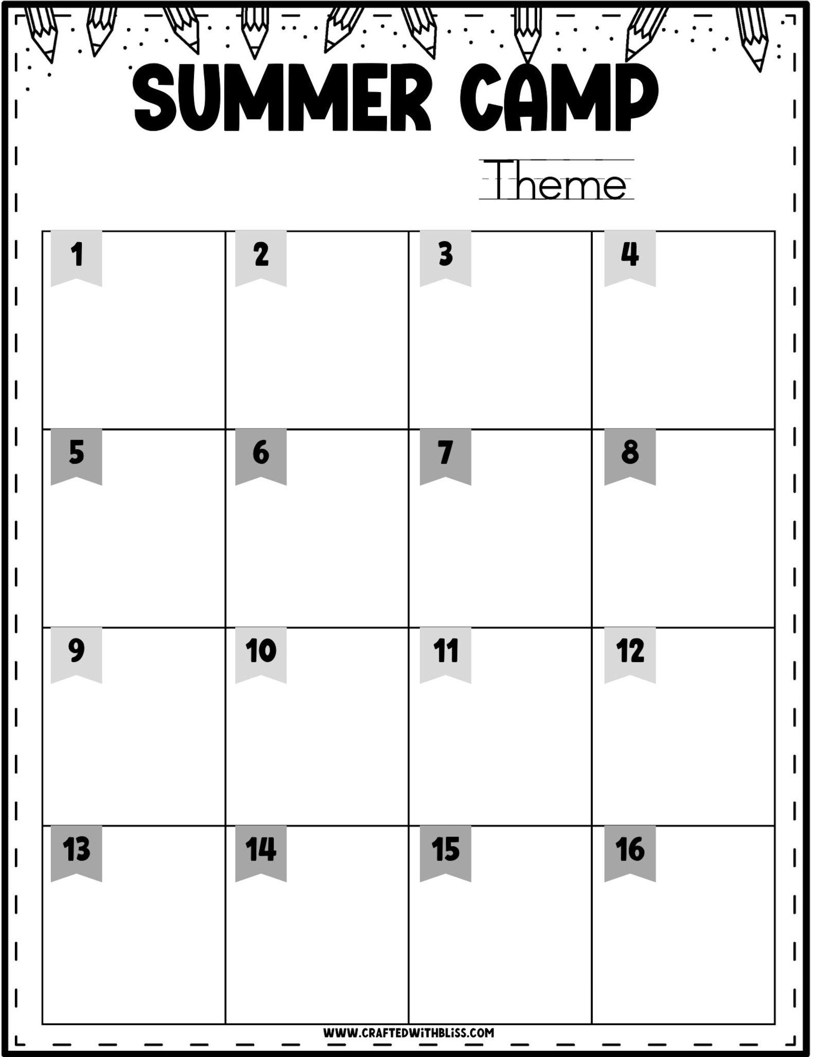 13 Summer Camp Theme Ideas List for Kids + Blank Template Camping Theme ...