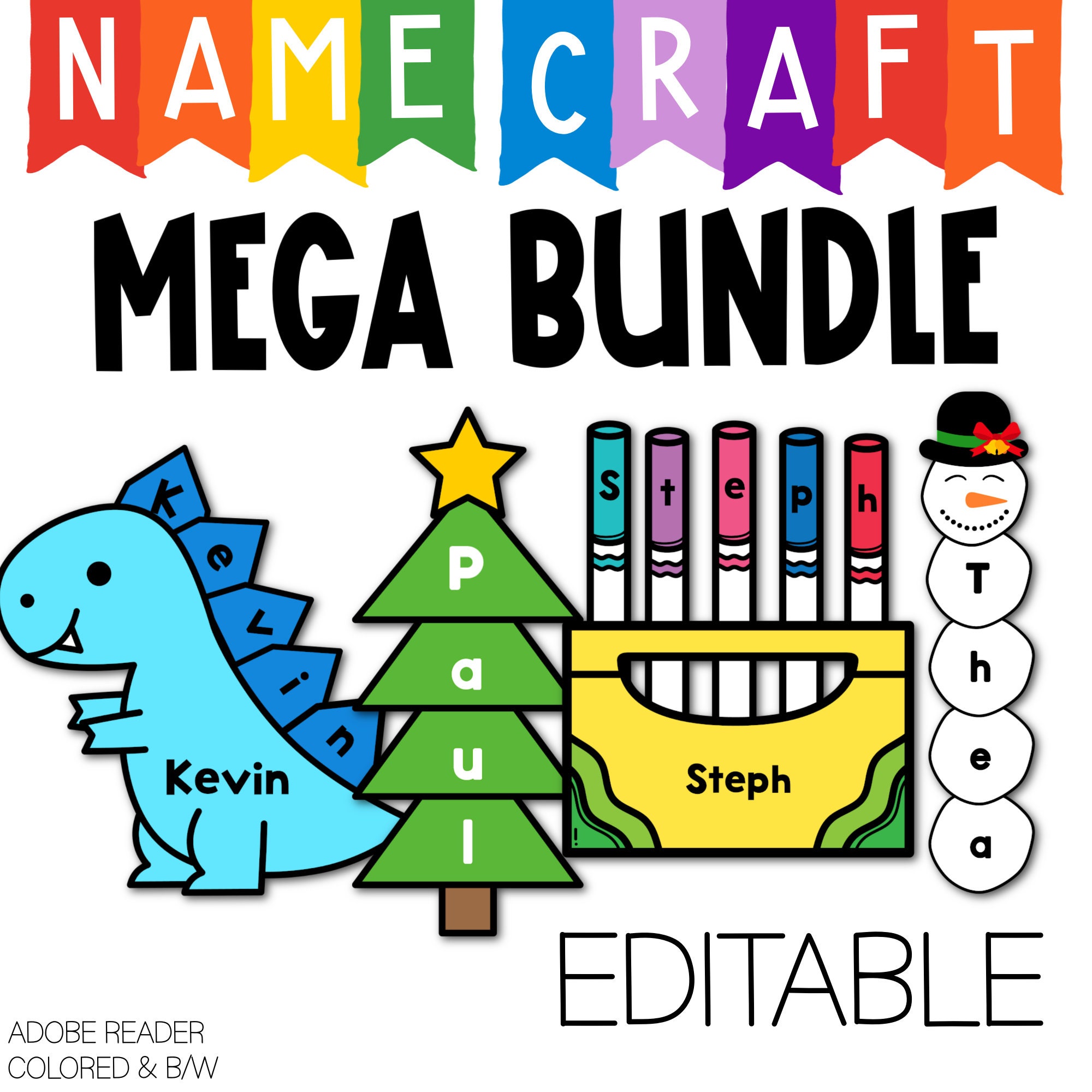 The Ultimate Name Craft Bundle Preschool Kindergarten Pre-k Bulletin ...