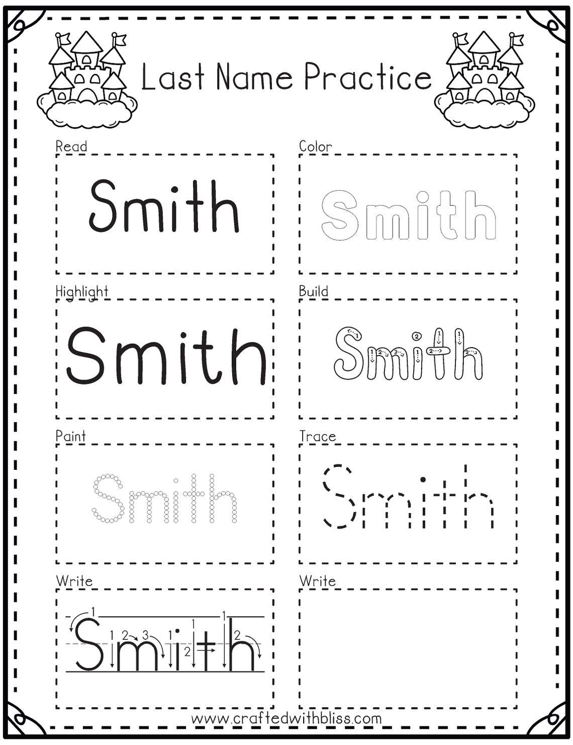 Magical EDITABLE Name Practice Worksheet Kindergarten Name - Etsy
