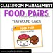 Cute Food Pairs Find Your Partner Visual Cards Classroom Management ...