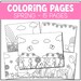 Hello Spring Coloring Pages for Kids Background Scene - Etsy