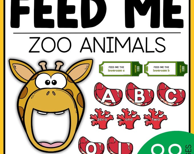 Feed the Zoo Animals Zoo Theme Feed the Animals Literacy Center Math ...