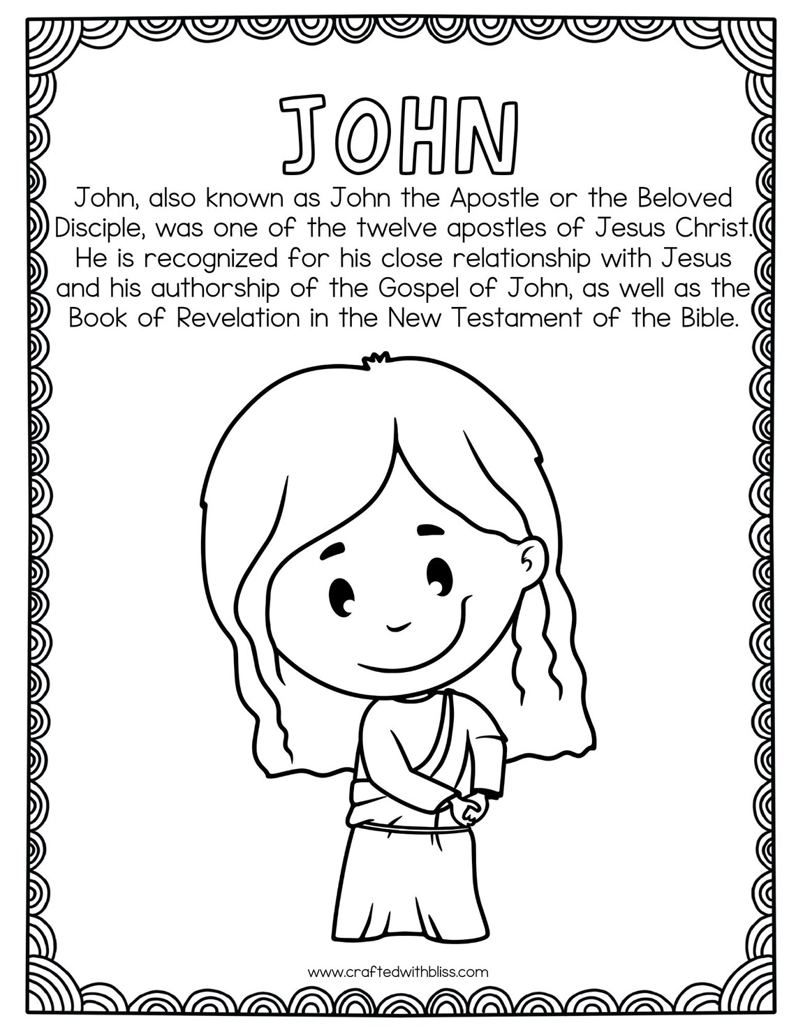 12 Apostles of Jesus Coloring Pages Printable Catholic Bible Christian ...
