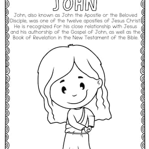 12 Apostles of Jesus Coloring Pages Printable Catholic Bible Christian ...