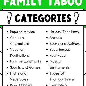 Family Reunion Taboo Game 150 Cards Reunion Party Party Game Night ...