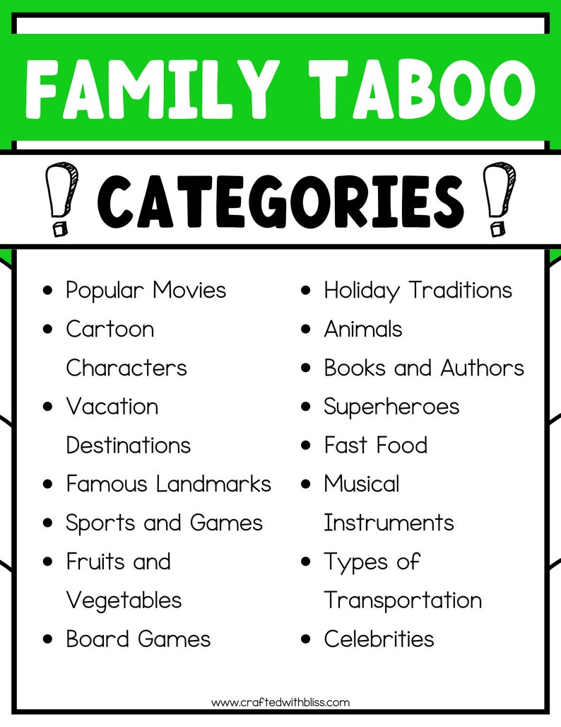 Family Reunion Taboo Game 150 Cards Reunion Party Party Game Night ...