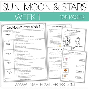 Sun, Moon & Stars Day and Night Science K-2 Worksheet Activity 2 Week ...