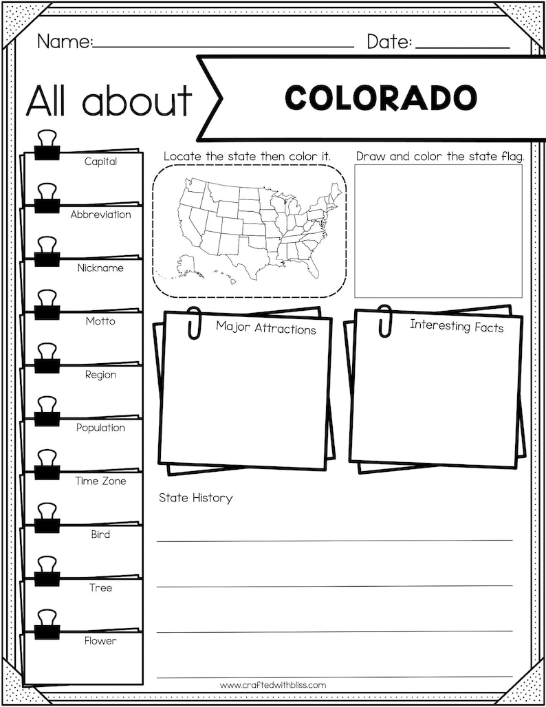 50 States Research Project | Homeschool | US States | Geography - Etsy