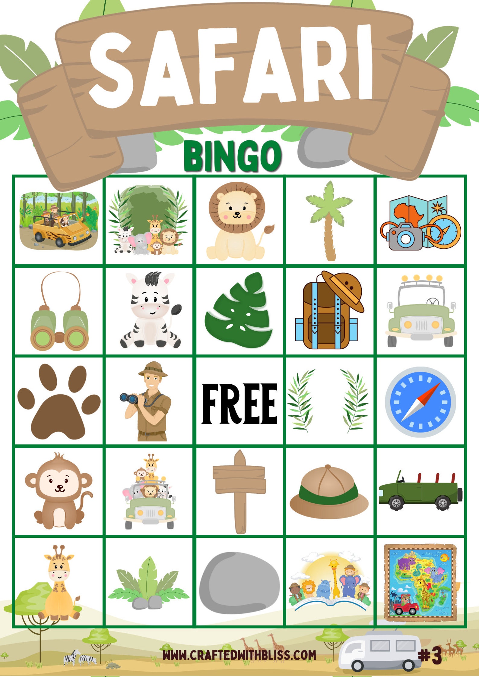 Safari Bingo for Kids, Safari Bingo Birthday Party, Classroom Bingo ...