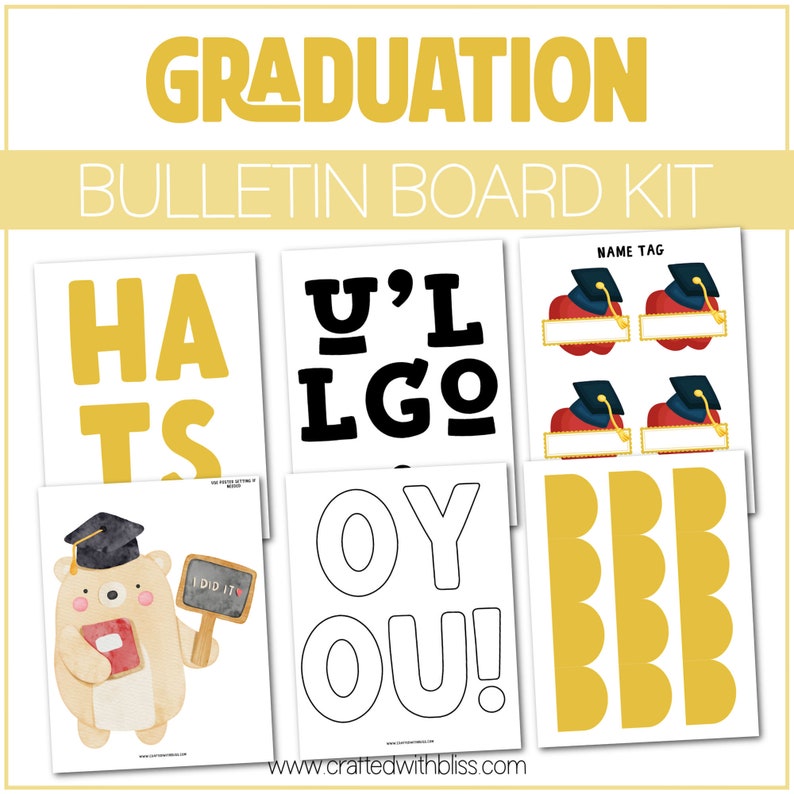 Graduation Bulletin Board Kit Door Classroom Decor End of the Year ...