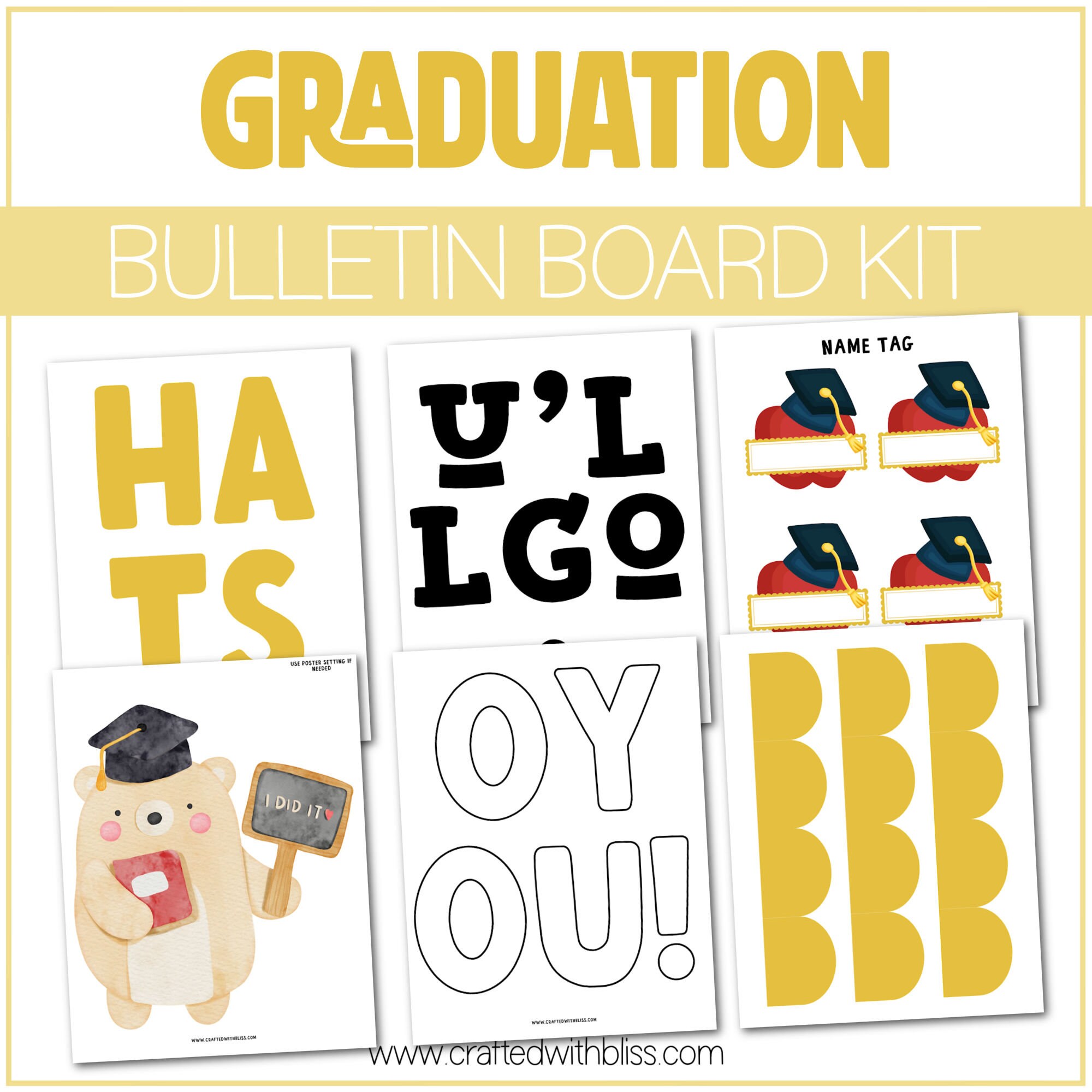 Graduation Bulletin Board Kit Door Classroom Decor End of the Year ...