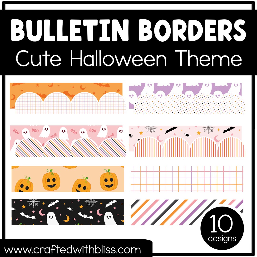 Cute Halloween Theme Bulletin Board Borders - Etsy