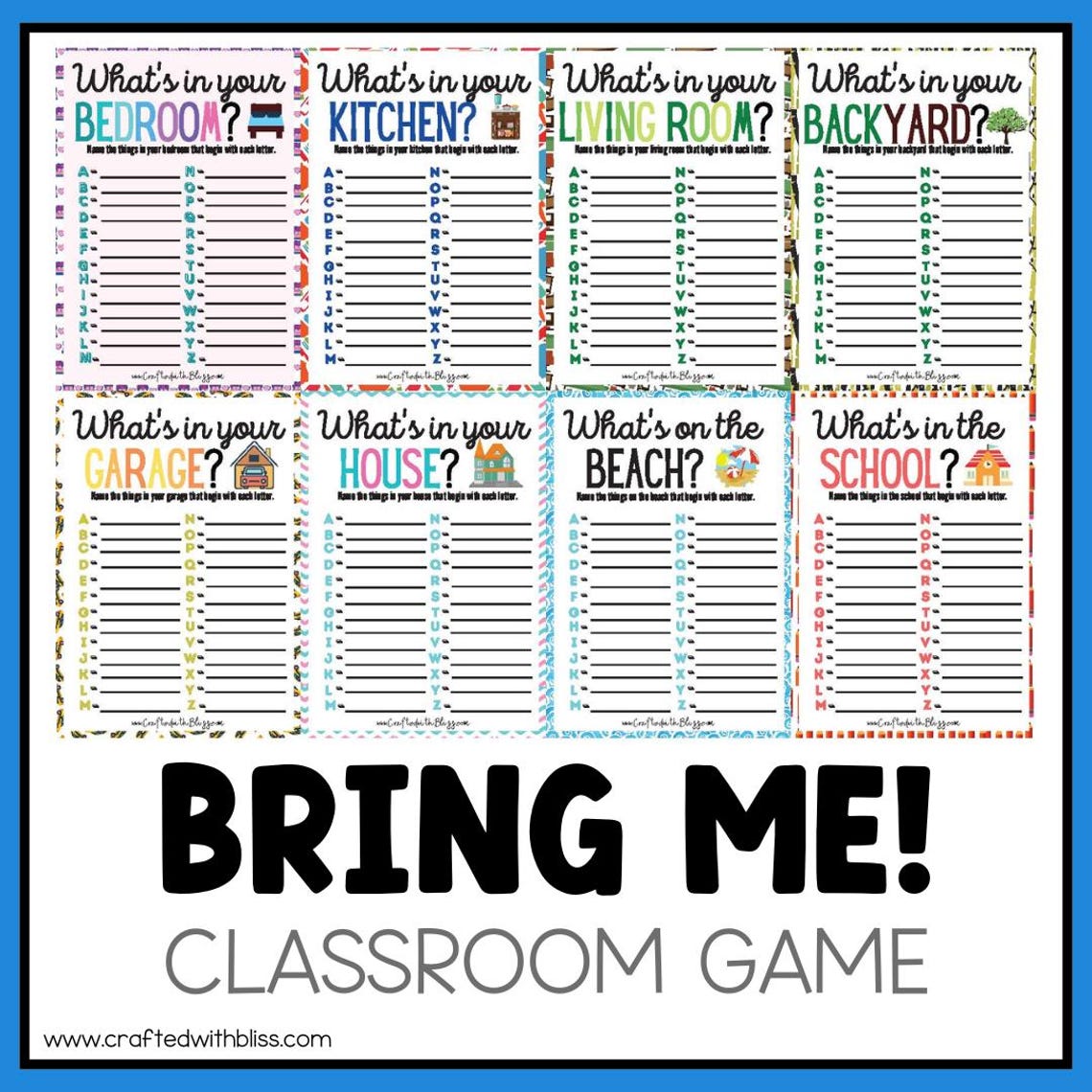 Printable Bring Me Game Scavenger Hunt, Kids Party Game Bring Me Hunt ...