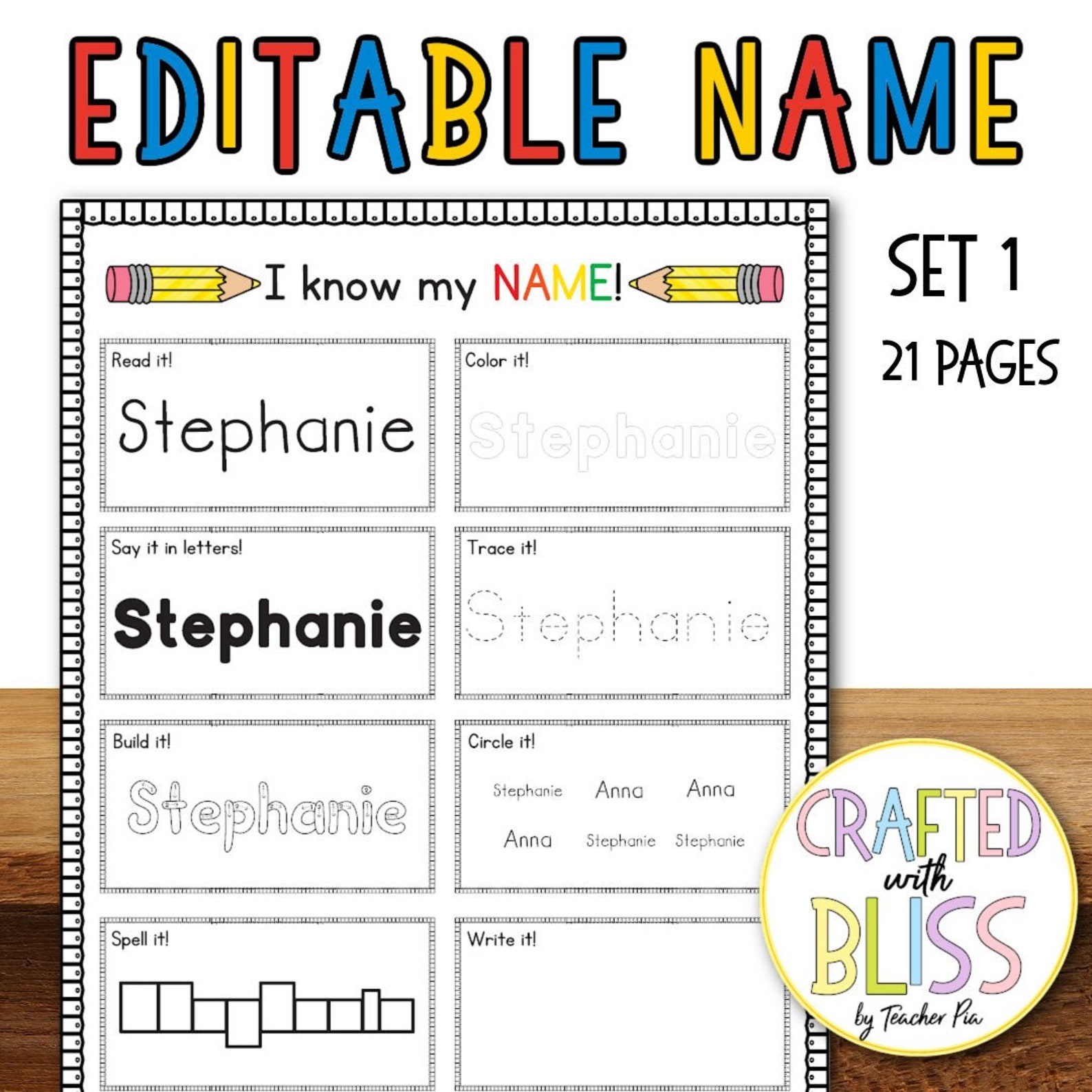 Editable Name Practice Printable Rainbow Theme - Etsy