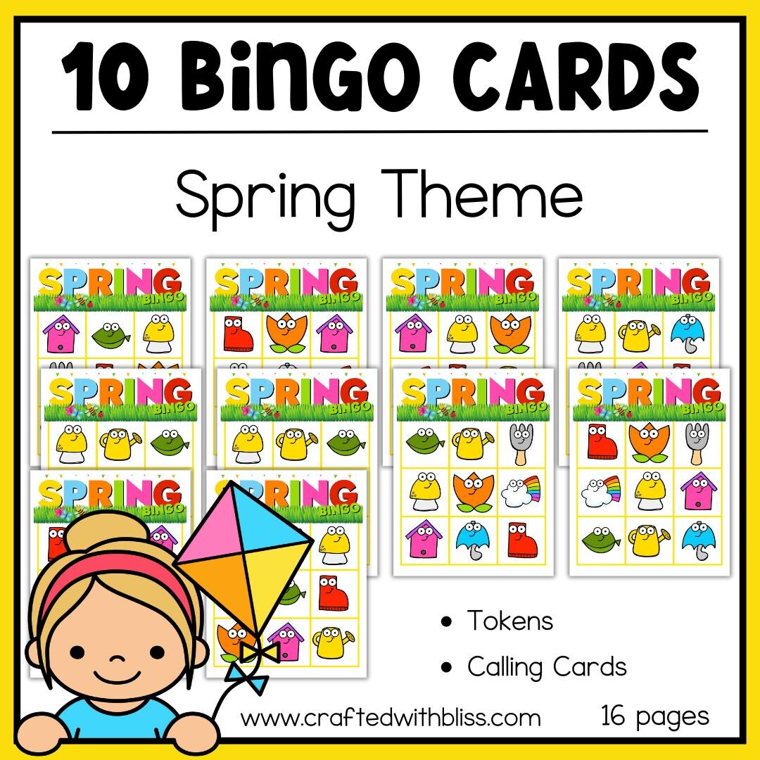 Spring Bingo for Classroom Game Preschool Kindergarten (10 Cards) - Etsy