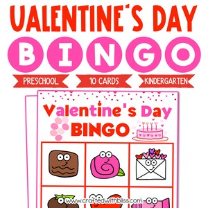 10 Valentine's Day BINGO for Preschool-kindergarten, February Games and ...