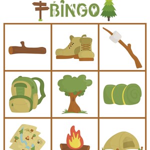 10 Camping BINGO for Preschool Kindergarten, Camping Games and ...