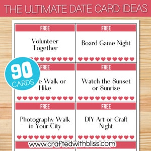 The Ultimate Date Card Ideas for Couples 90 Date Ideas Instant Download ...