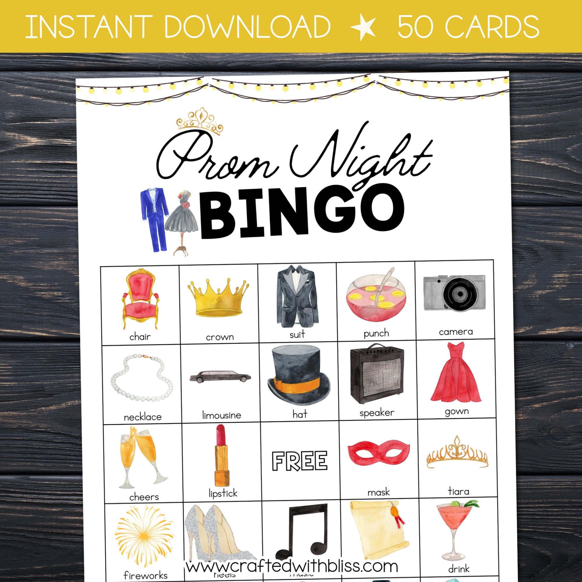 50 Movie Night Bingo Cards Classroom Game, Bingo Game, Party Game ...