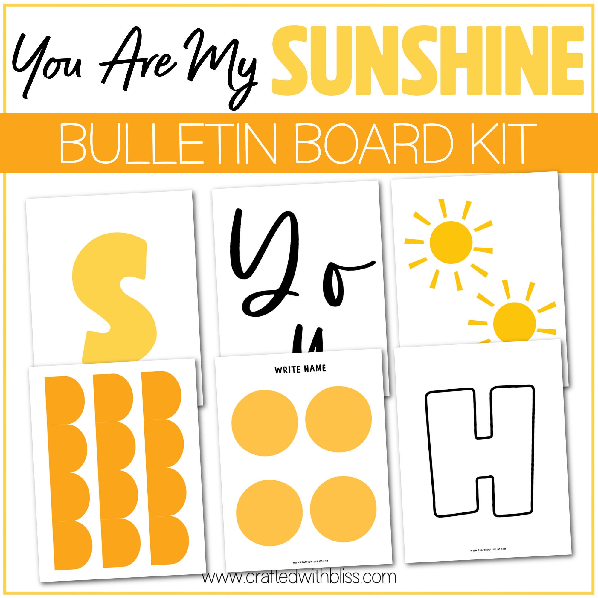 You Are My Sunshine Bulletin Board Kit Summer Classroom Decor Summer ...