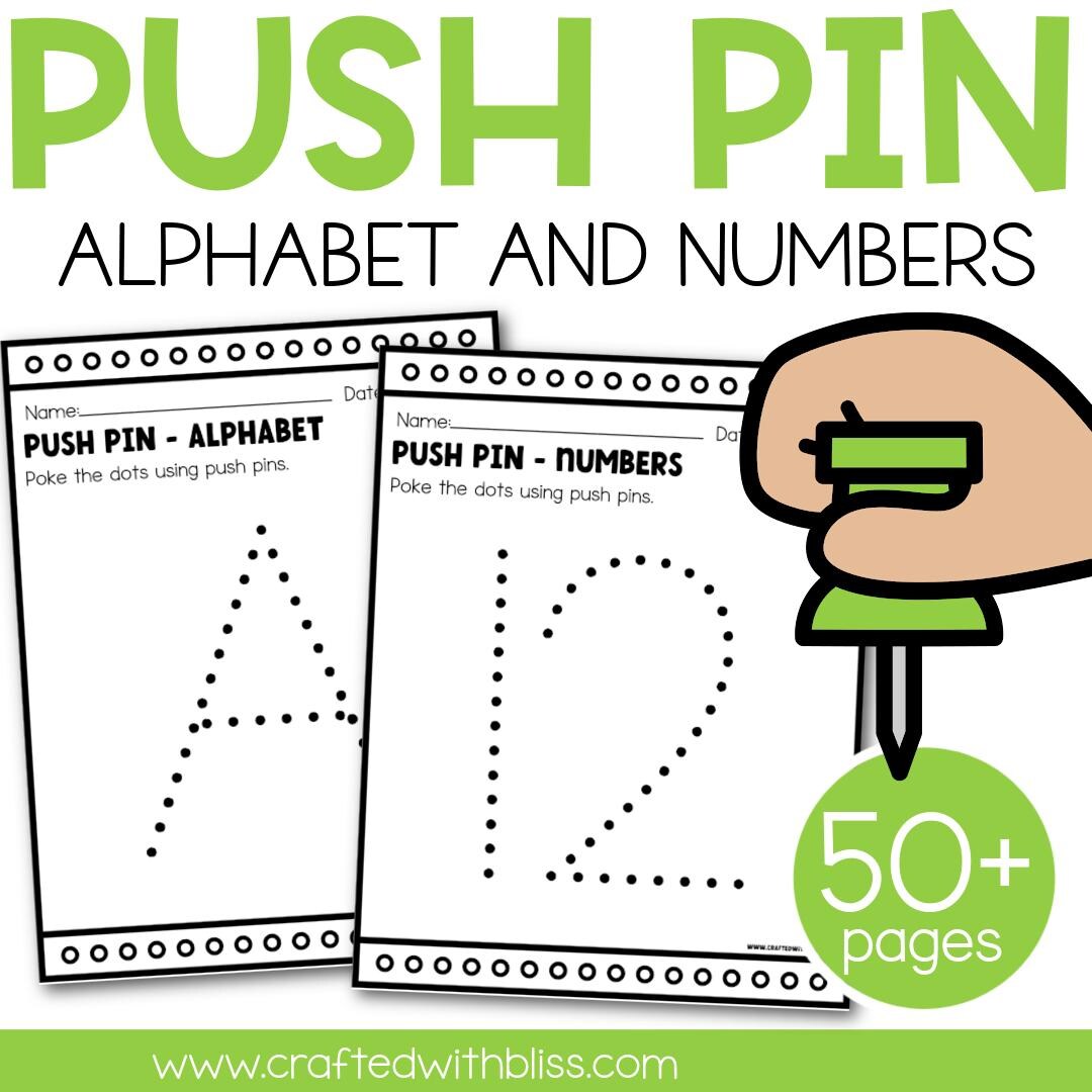 Push Pin Alphabet and Numbers (0-20) Printable Pokey - Etsy
