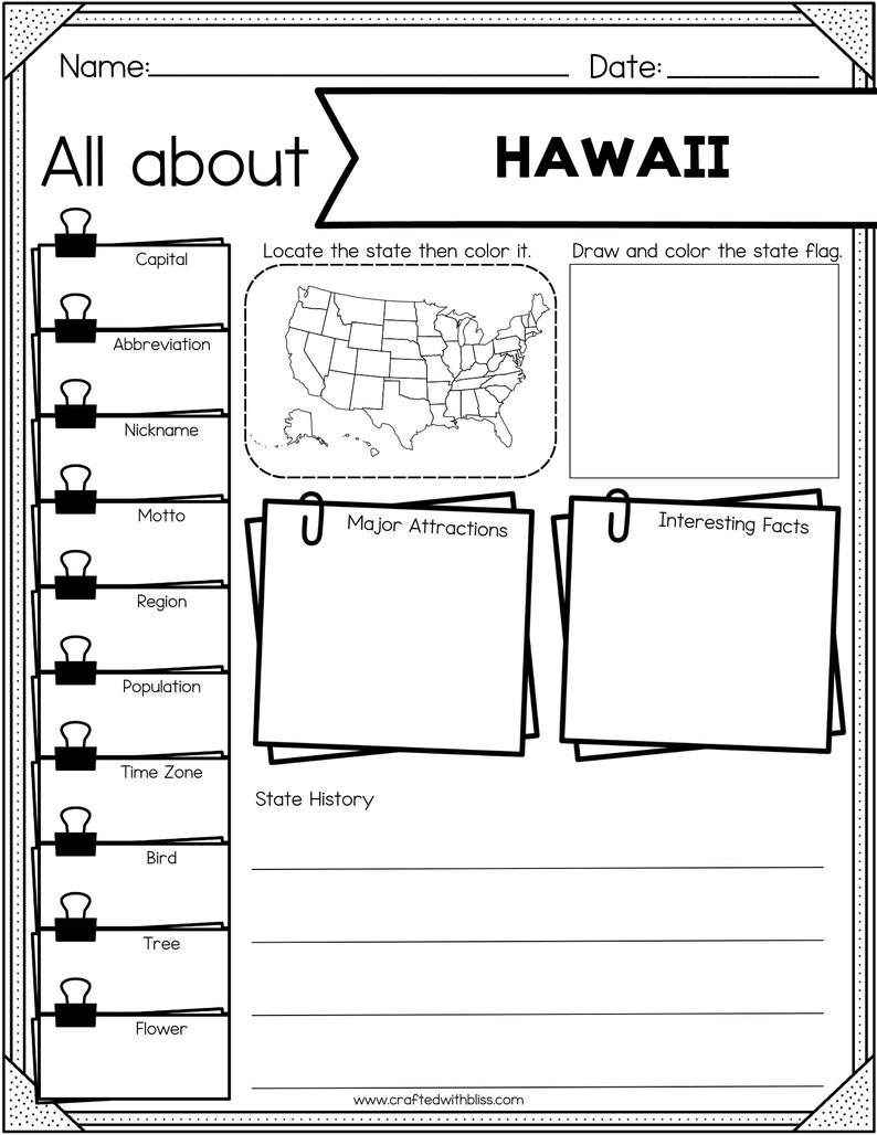 50 States Research Project | Homeschool | US States | Geography - Etsy