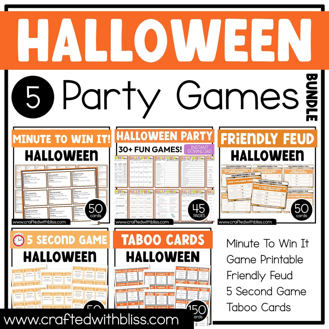 Halloween Party Game Printable Bundle - Etsy