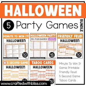 Halloween Party Game Printable Bundle - Etsy
