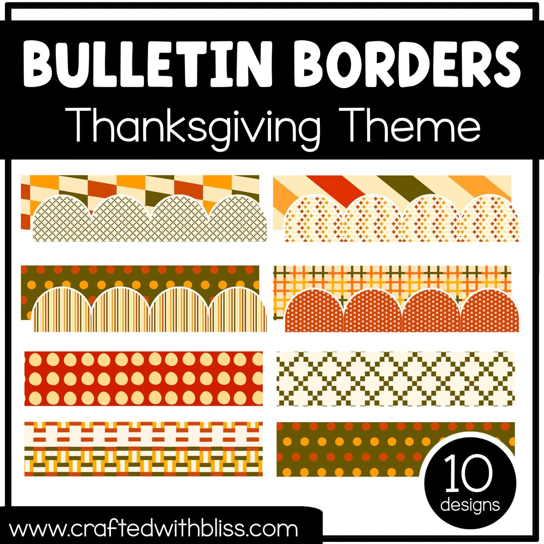 Thanksgiving Theme Bulletin Board Borders - Etsy