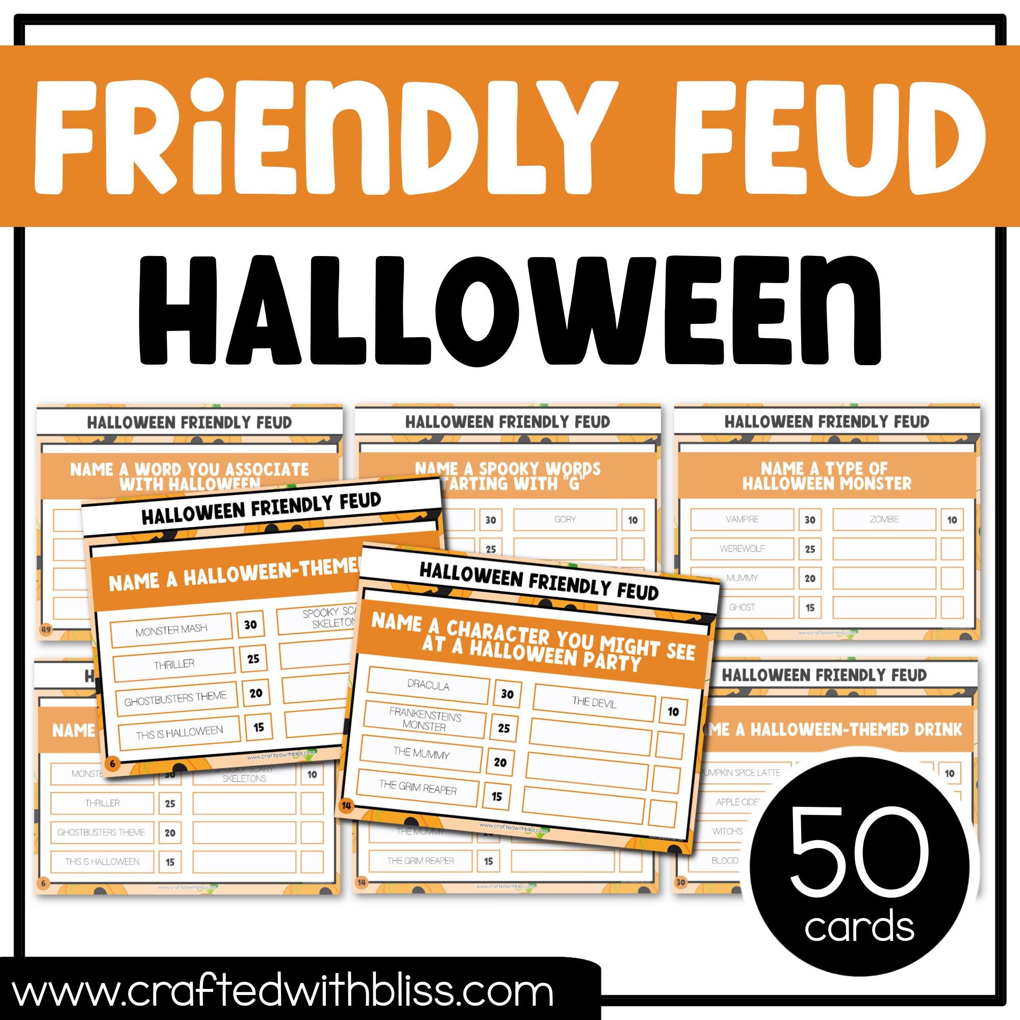Halloween Party Friendly Feud Game - Etsy