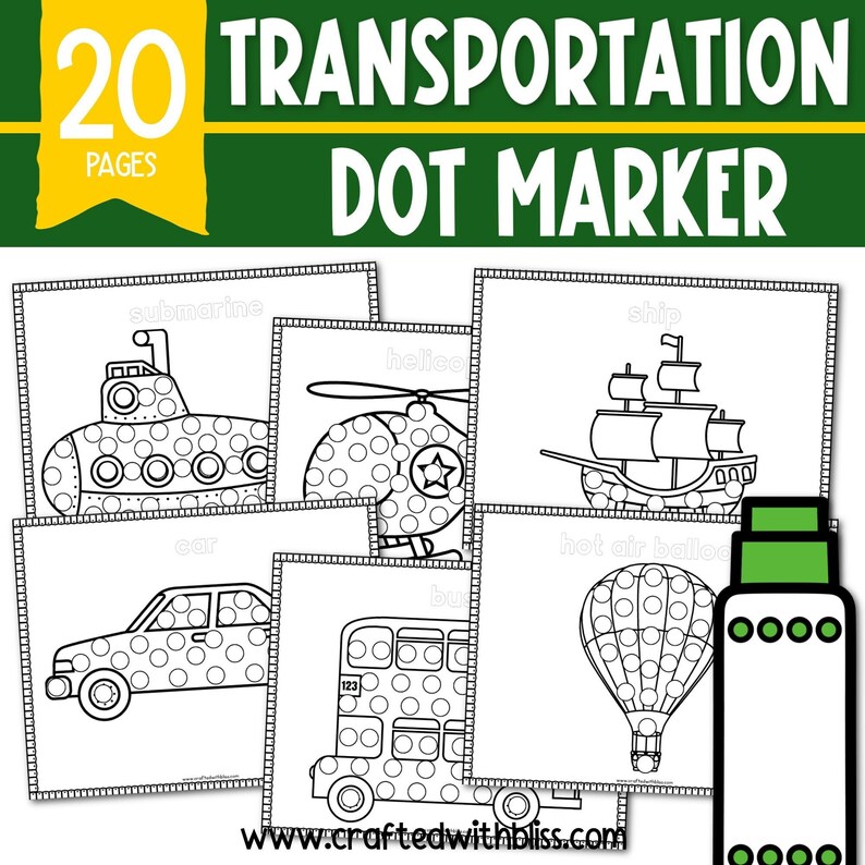 Transportation Dot Marker Printable - Etsy