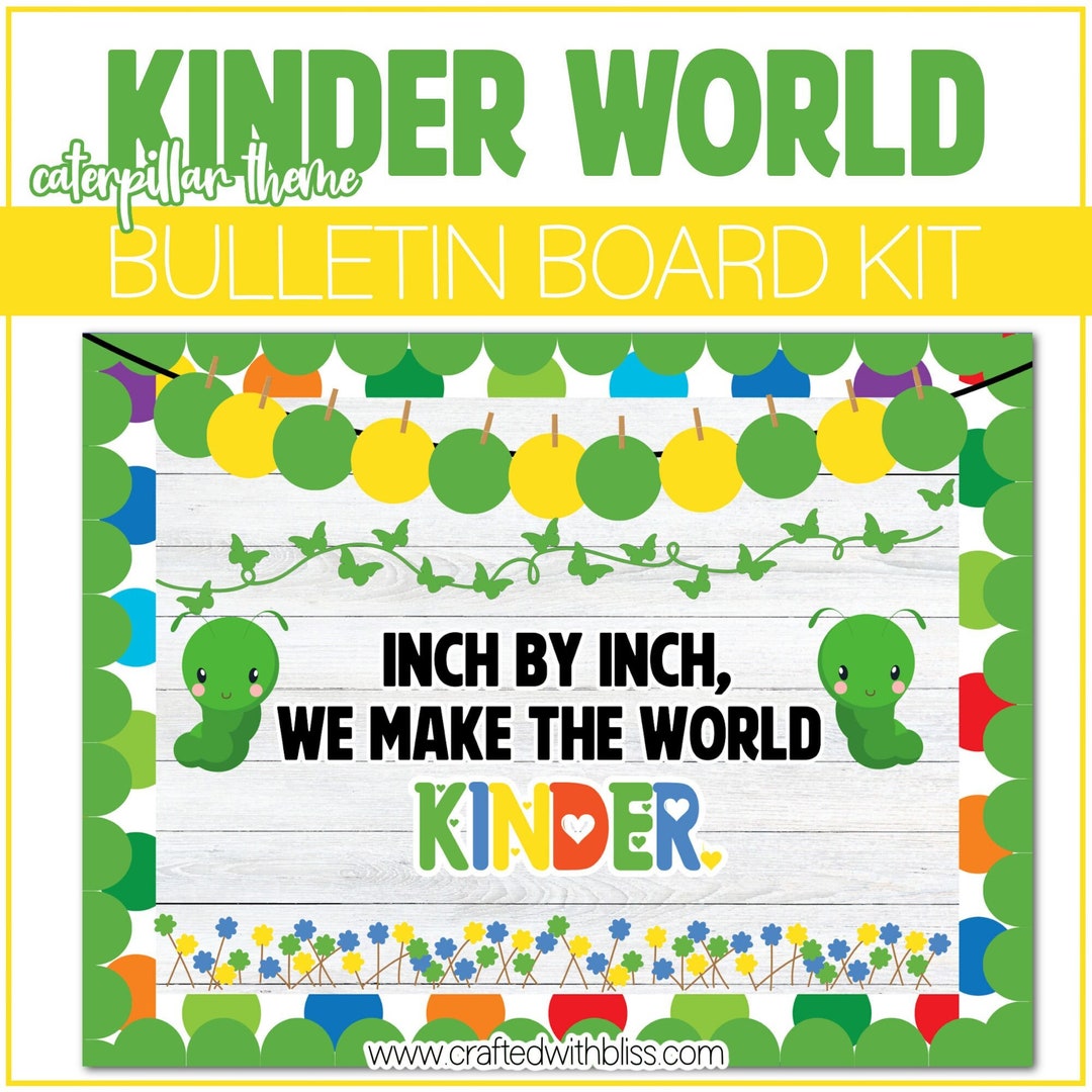 Kinder World Caterpillar Theme Bulletin Board Kit Door Classroom Decor ...
