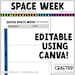 Editable Outer Space Week Activities and Planner Toddler Canva Template ...