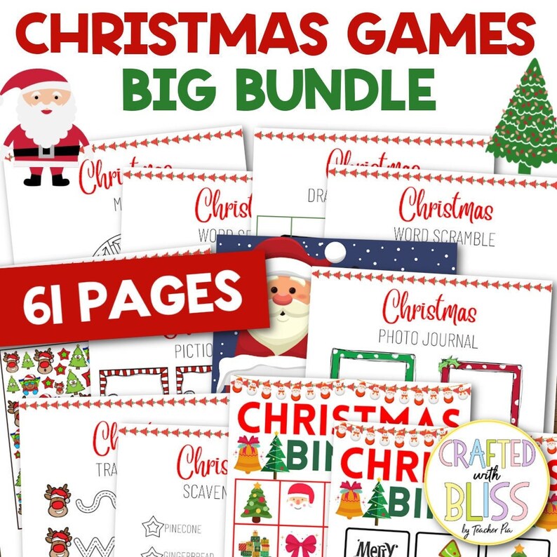 Christmas Party Games BIG BUNDLE, Christmas Games Kids, Christmas ...
