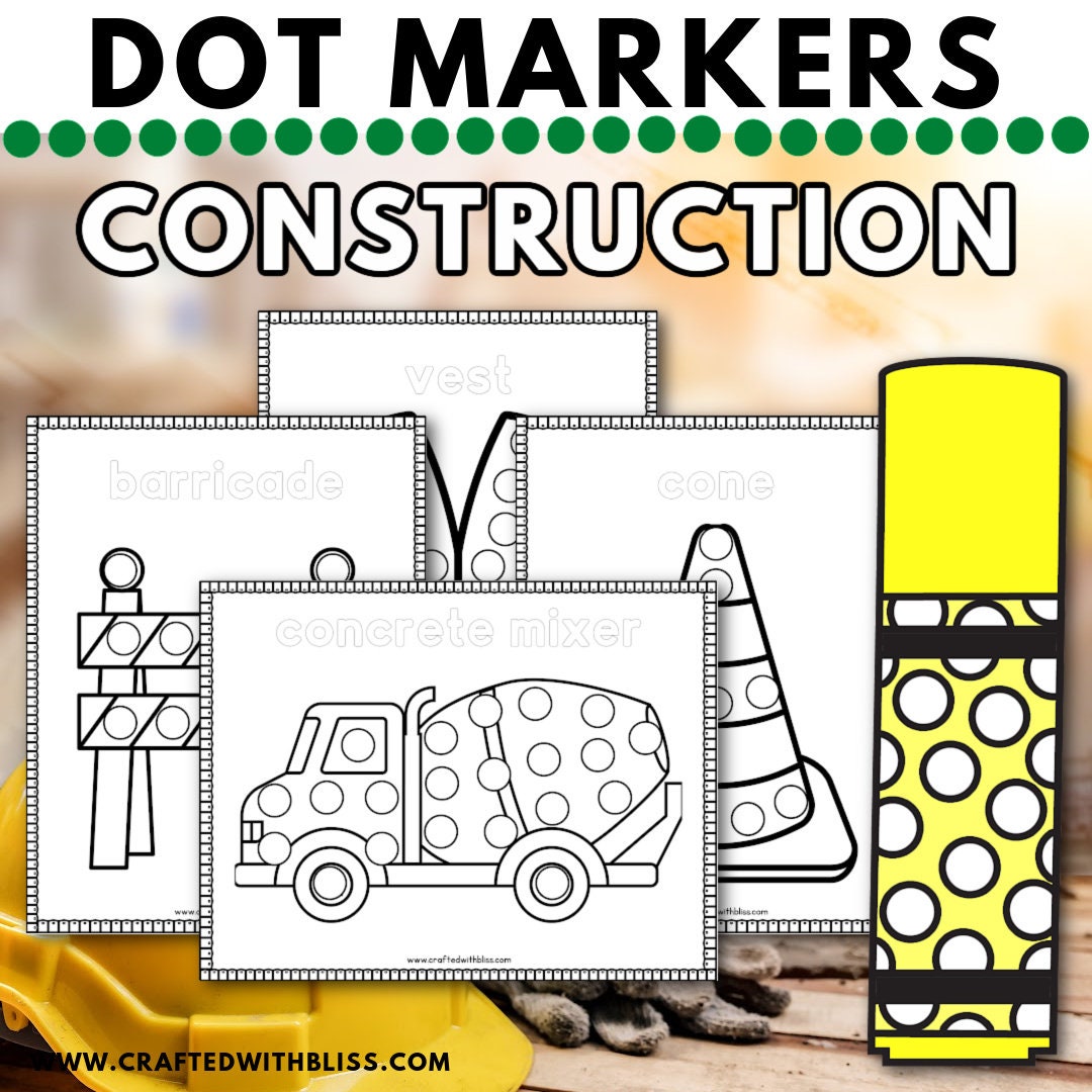 Construction Dot Marker Printable - Etsy